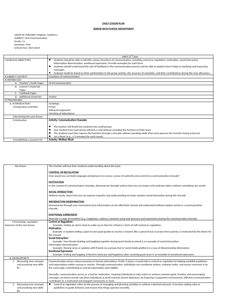 Template Lesson Plan Midterms 1 | PDF | Communication | Motivation