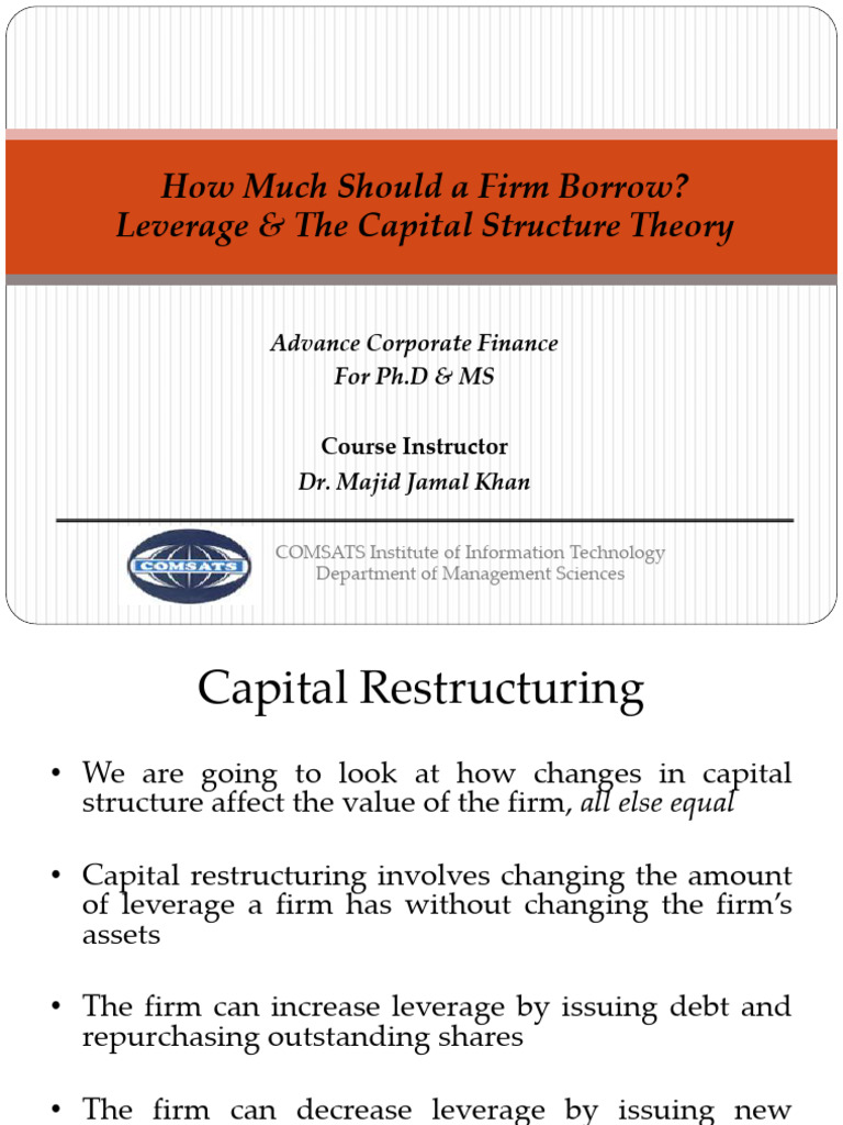 Capital Structure Theory | PDF | Capital Structure | Leverage (Finance)