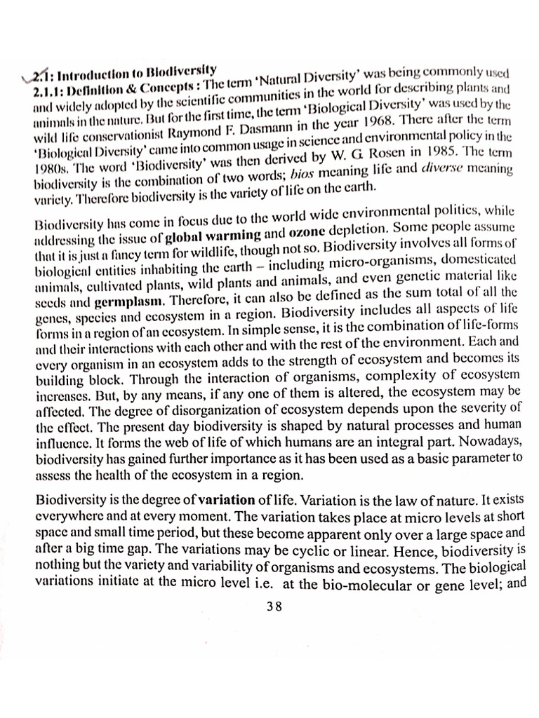 Module- 2 (Biodiversity )Definition scope and significance | PDF