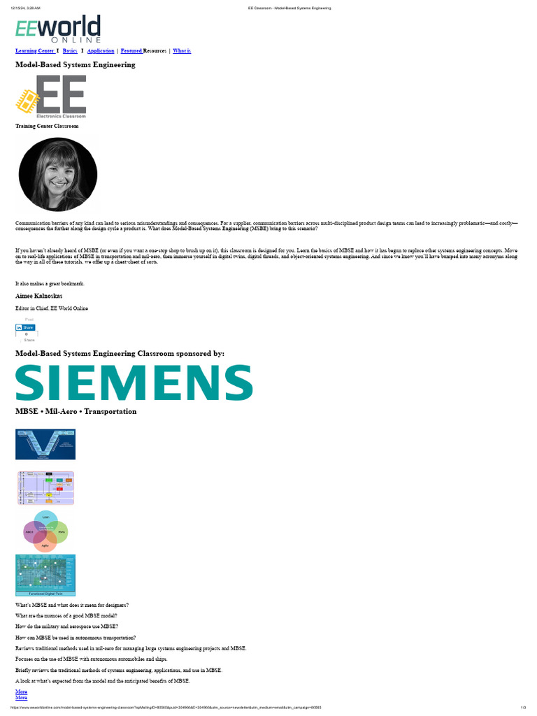 EE Classroom - Model-Based Systems Engineering | PDF | Systems ...