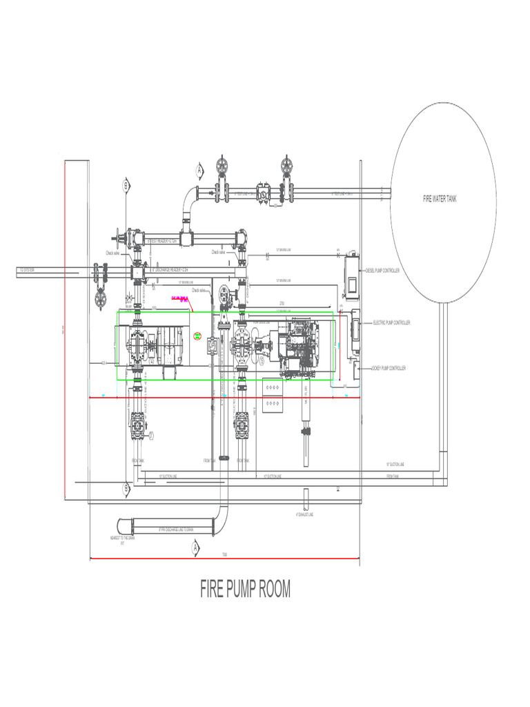 Fire Pump Room Layout and Details | PDF | Pump | Turbomachinery
