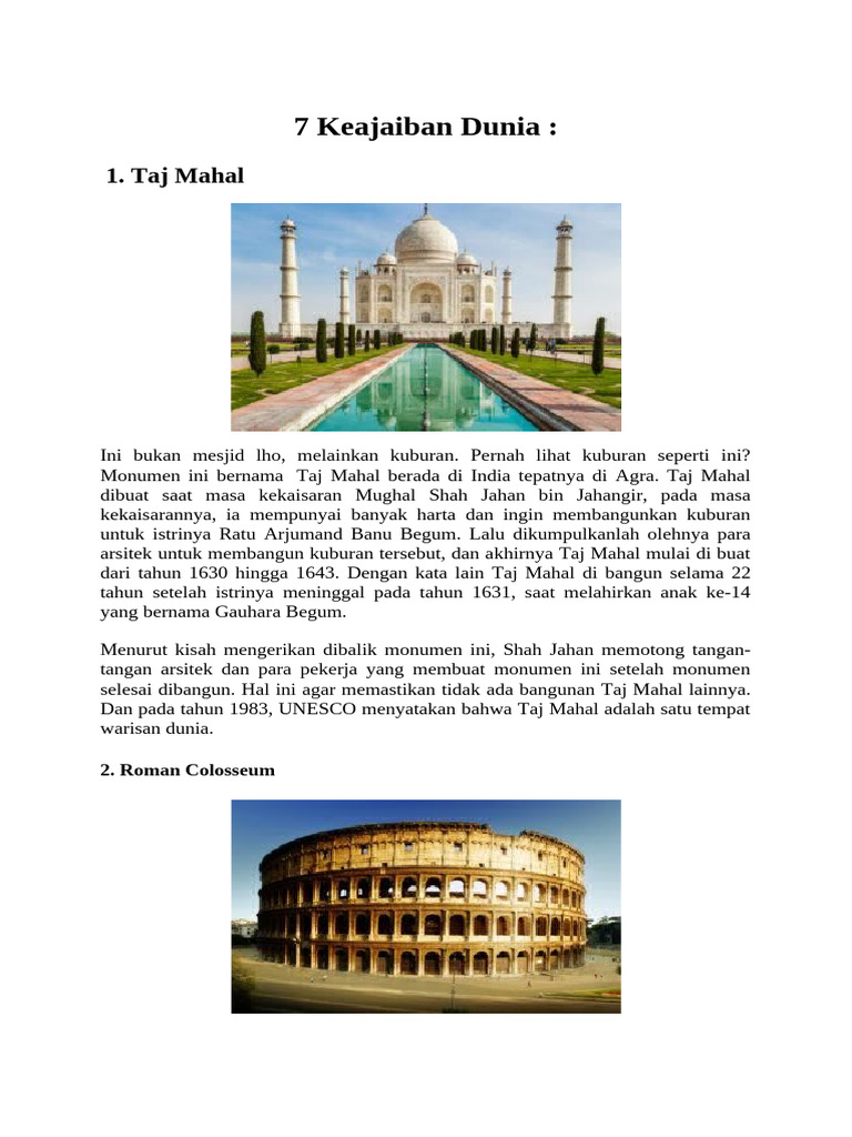 7 Keajaiban Dunia | PDF