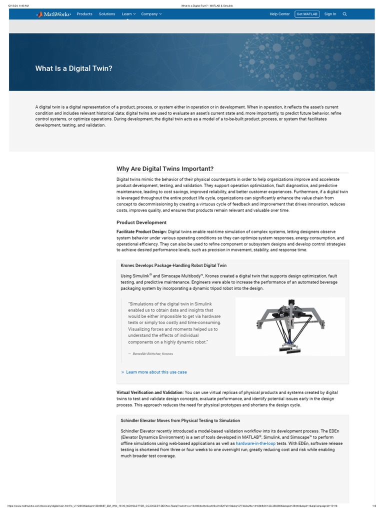 What Is a Digital Twin_ - MATLAB & Simulink | PDF | Simulation | System
