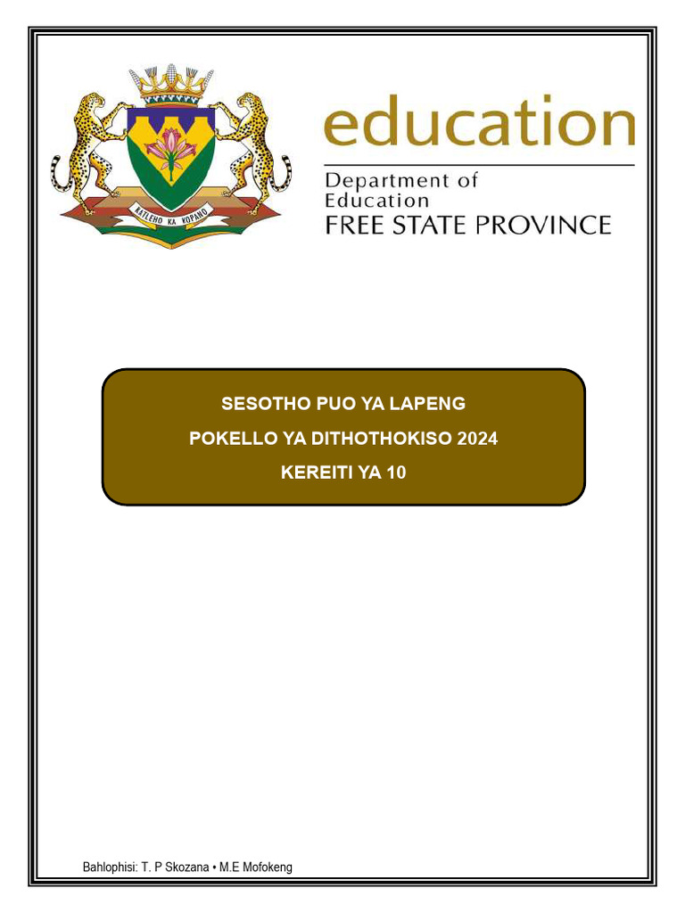 Pokello Ya Dithothokiso Tsa Ker10 - 2024 - 241026 - 194843 | PDF