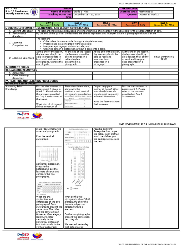 G1-Q3-Le-Week 2-Math | PDF | Curriculum | Learning