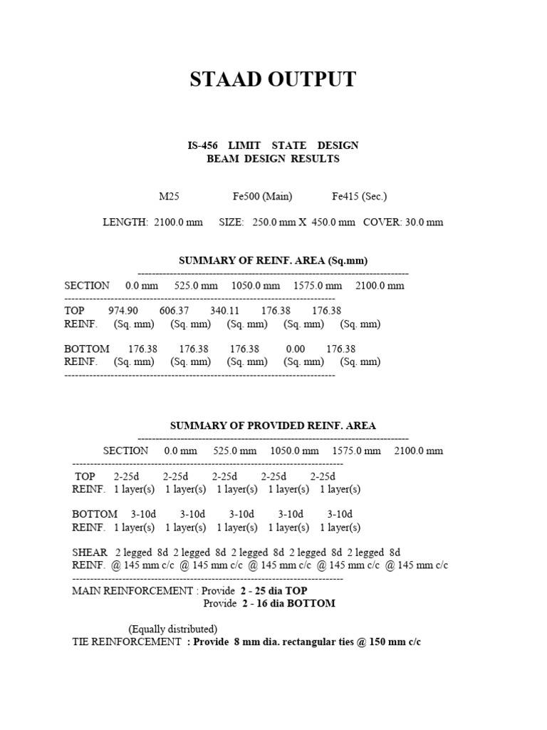 COLUMN BEAM STAAD OUTPUT MAXIMUM | PDF | Beam (Structure) | Structural Engineering
