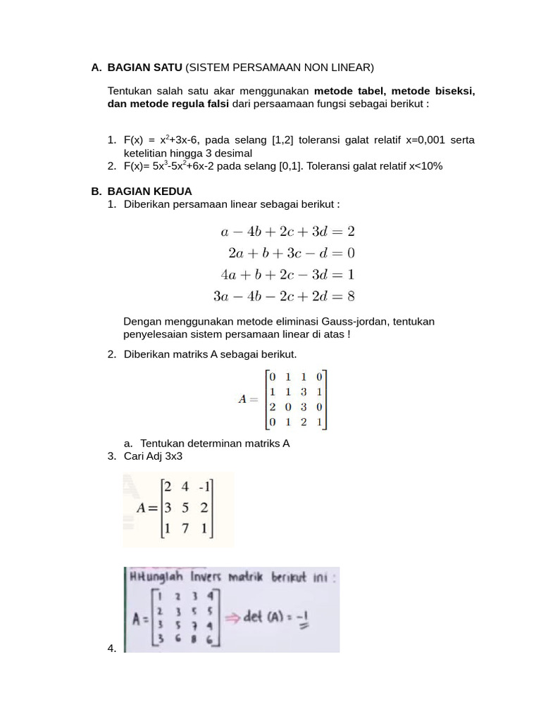 Contoh Soal Ujian Numerik Terapan | PDF