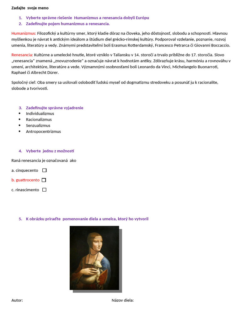 Renesancia - Testík | PDF