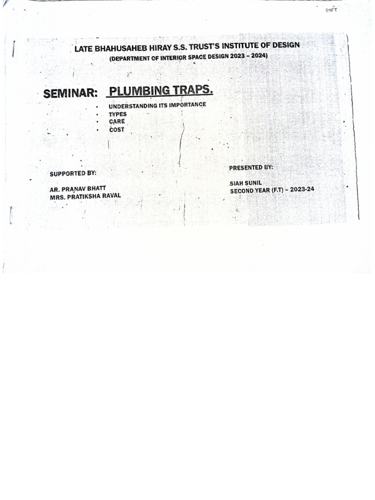 Plumbing Traps | PDF