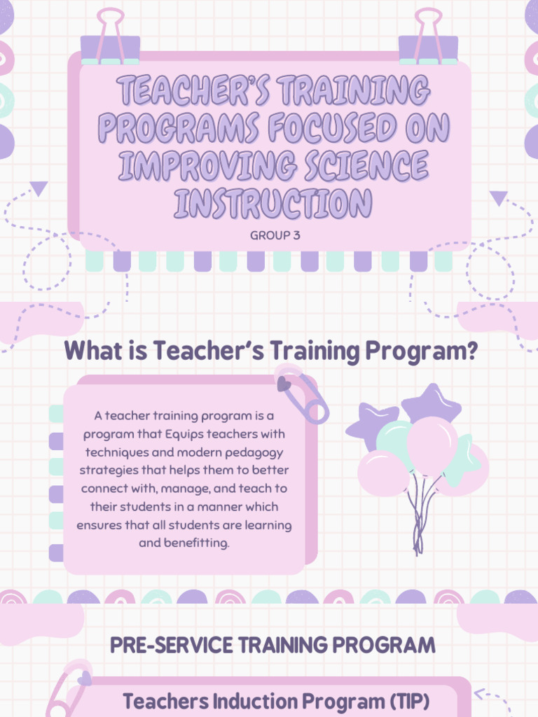 Teacher Training for Science Instruction | PDF | Teachers | Science ...