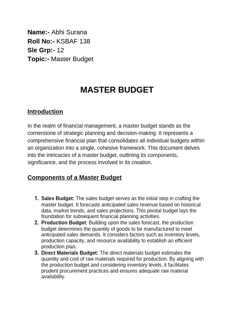 Ca Assignment Pdf Expense Budget