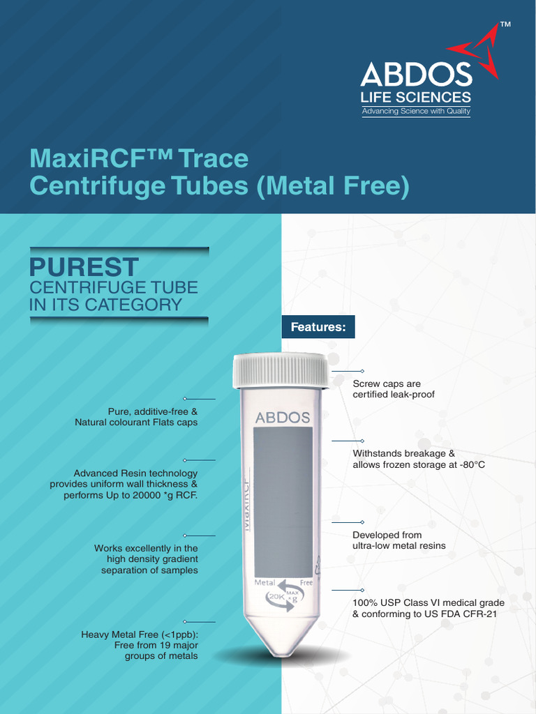 Trace Metal Free Centrifuge Tubes | PDF | Materials