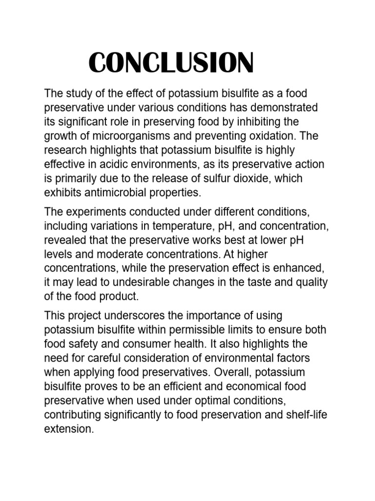 Conclusion Chem | PDF