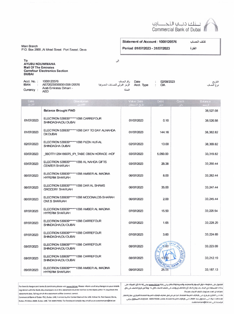 Bank Statement 231123 | PDF