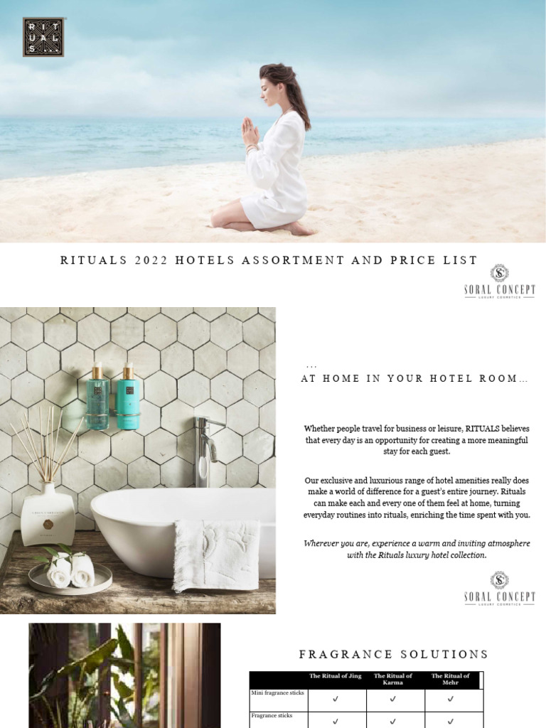 Rituals Hotel Amenities Price List | PDF | Perfumery | Odor
