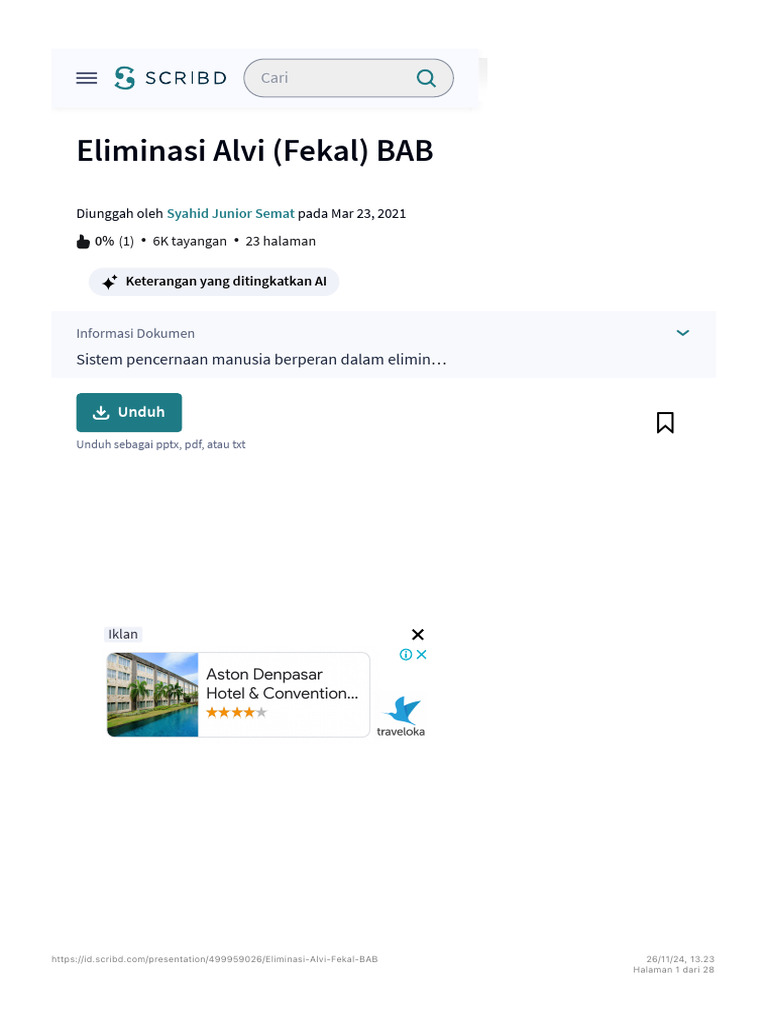 Eliminasi Alvi (Fekal) BAB | PDF | PDF