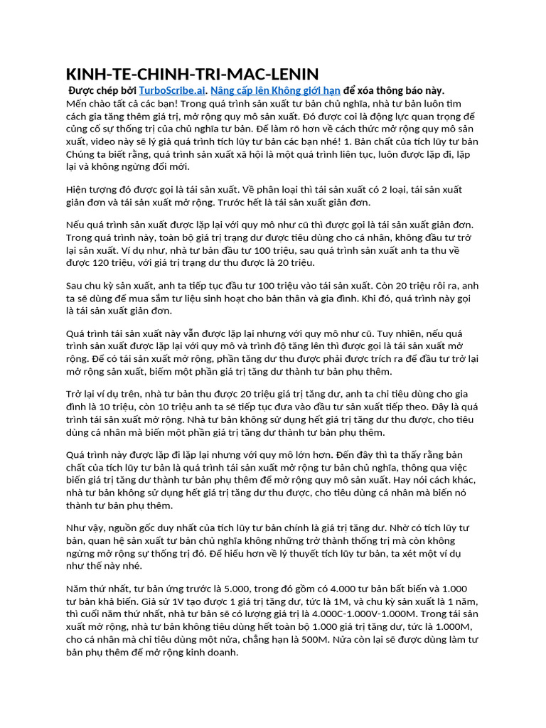 KINH-TE-CHINH-TRI-MAC-LENIN | PDF
