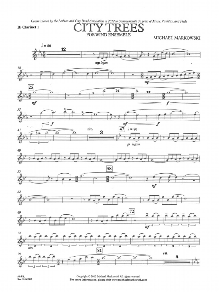City Trees - Clarinet 1 | PDF