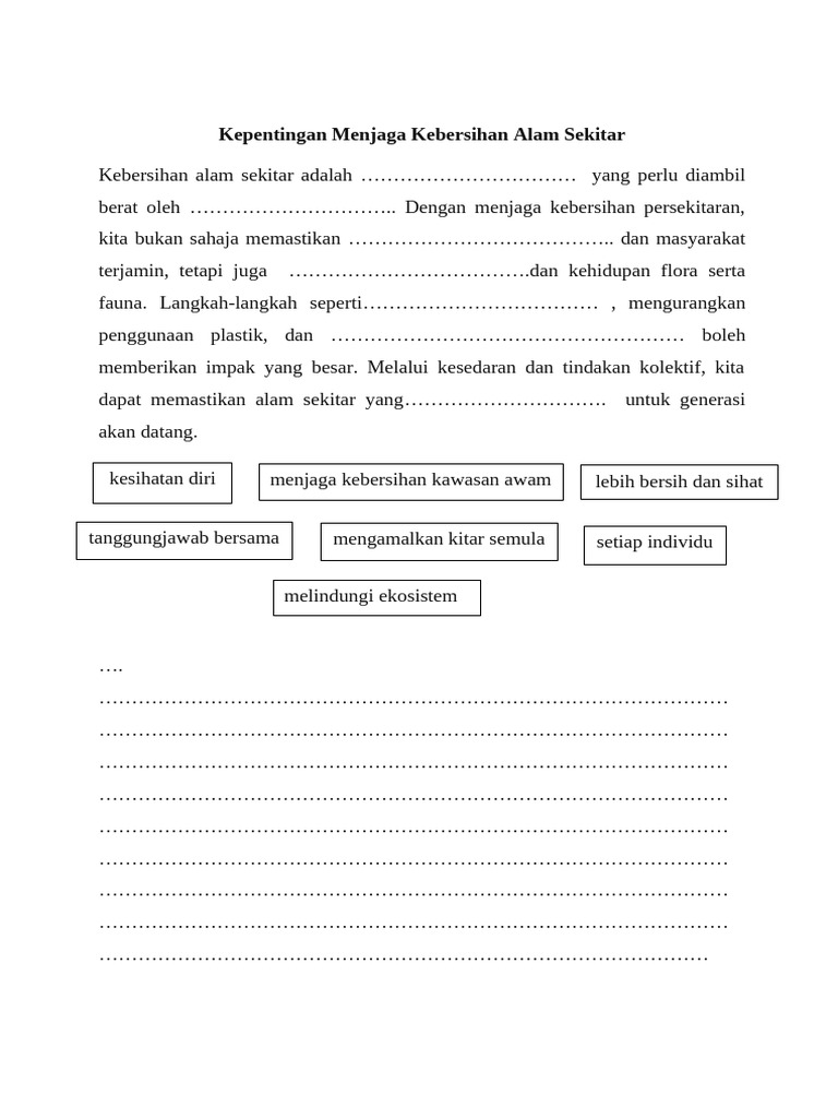 karangan pendek form 1 | PDF