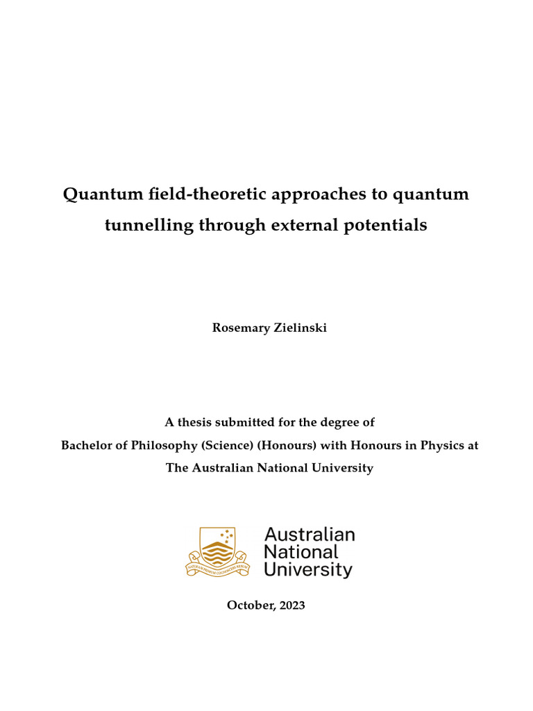 Thesis Zielinski 2023 | PDF | Quantum Field Theory | Quantum Electrodynamics