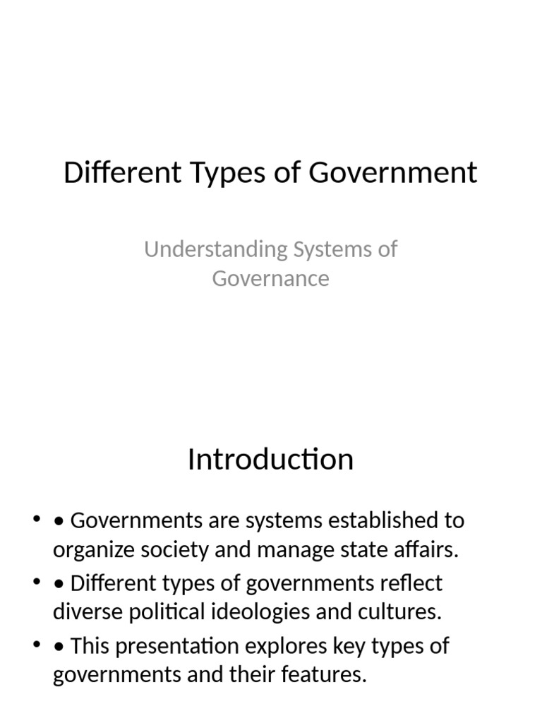 Different Types of Government | PDF