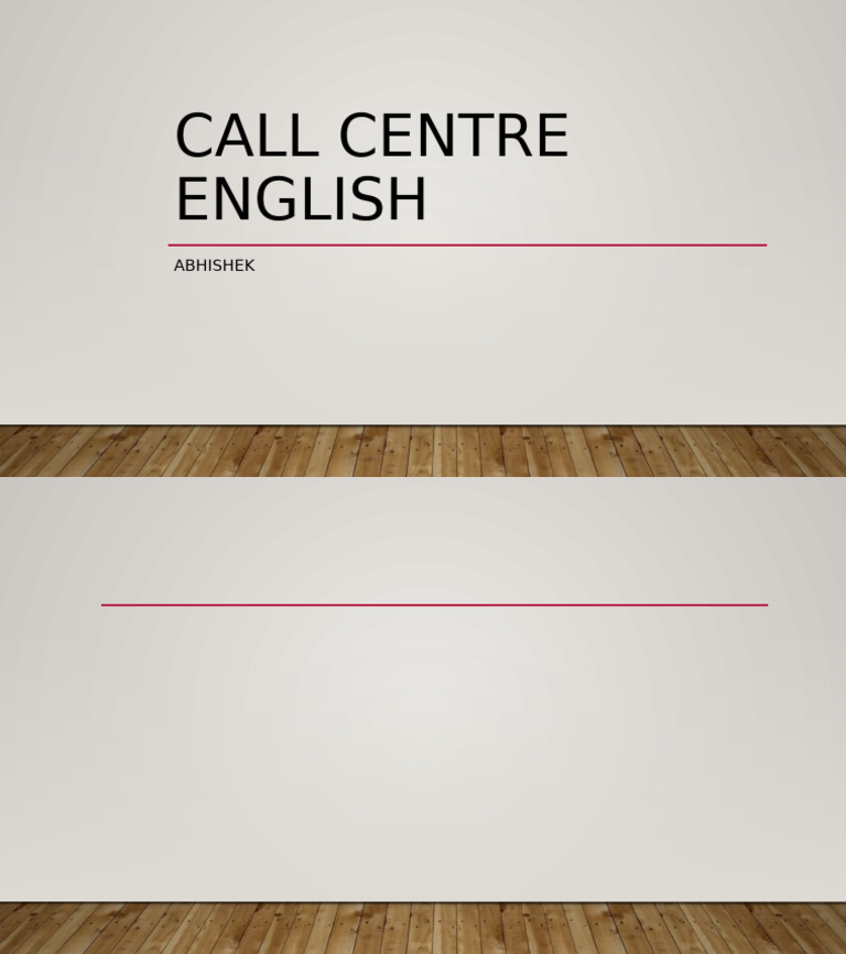 Call Centre English | PDF