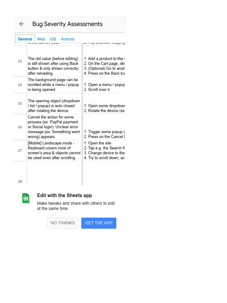 Bug Severity Assessments - Google Drive | PDF