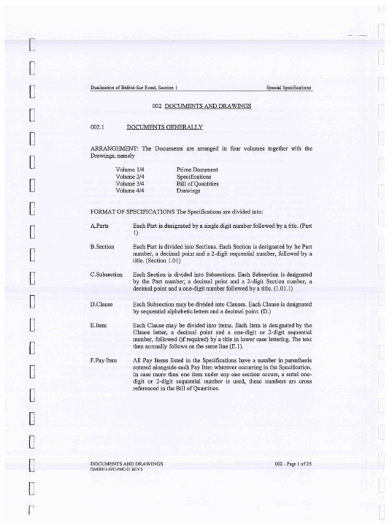 Section 002 Documents & Drawings | PDF