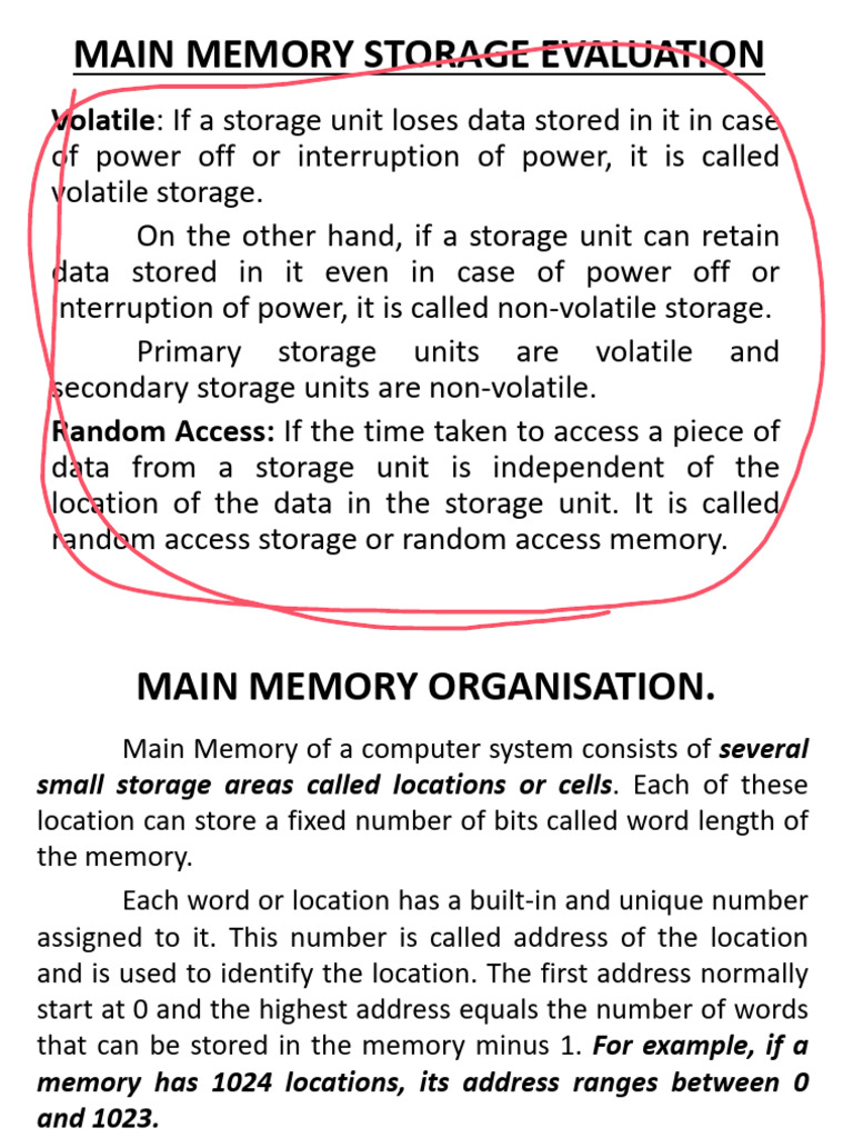 Main Memory and Storage Types | PDF | Random Access Memory | Computer Data Storage