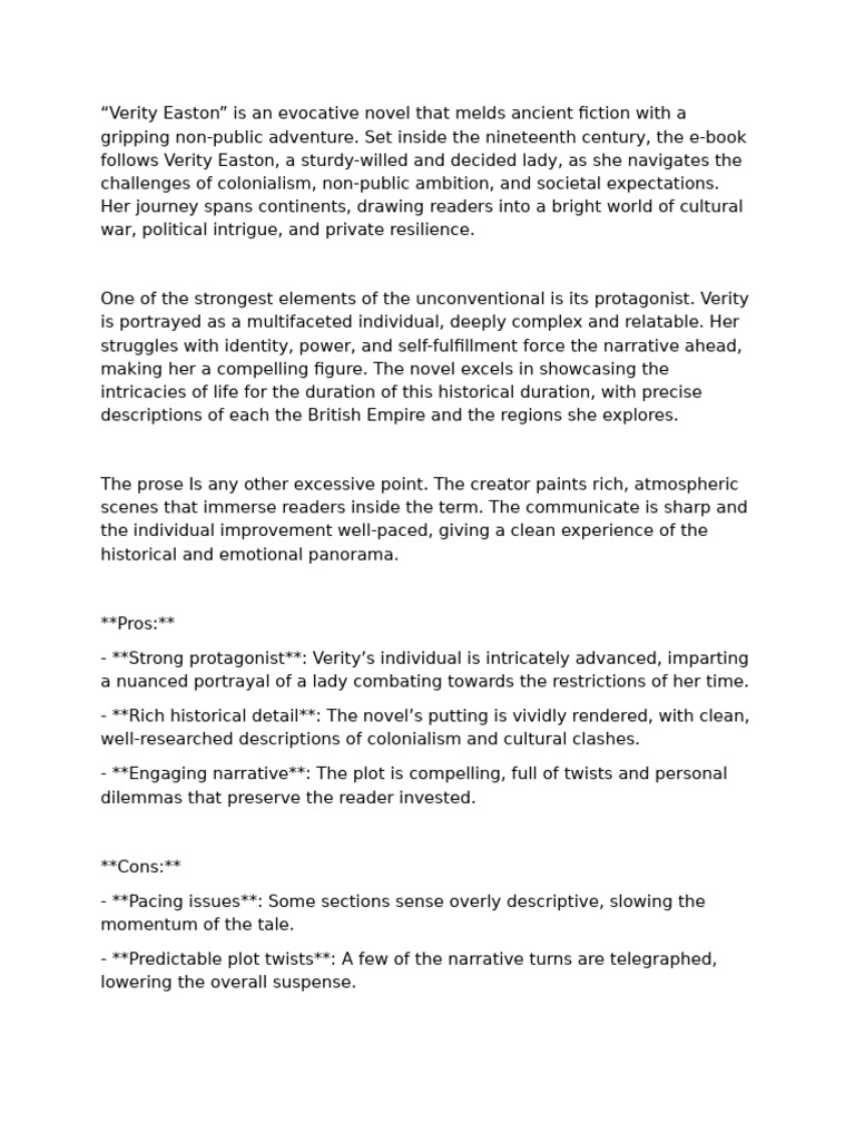 Verity Easton book review | PDF