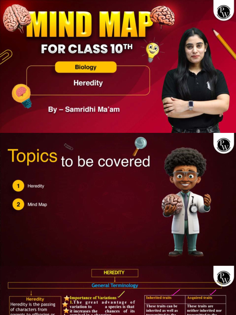 Heredity - Class Notes - Class 10th Mind Map Series | PDF
