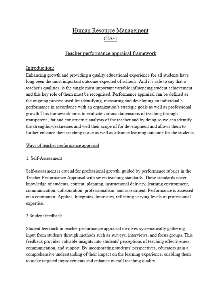 Human Resource Management performance appraisal | PDF | Teachers | Performance Appraisal