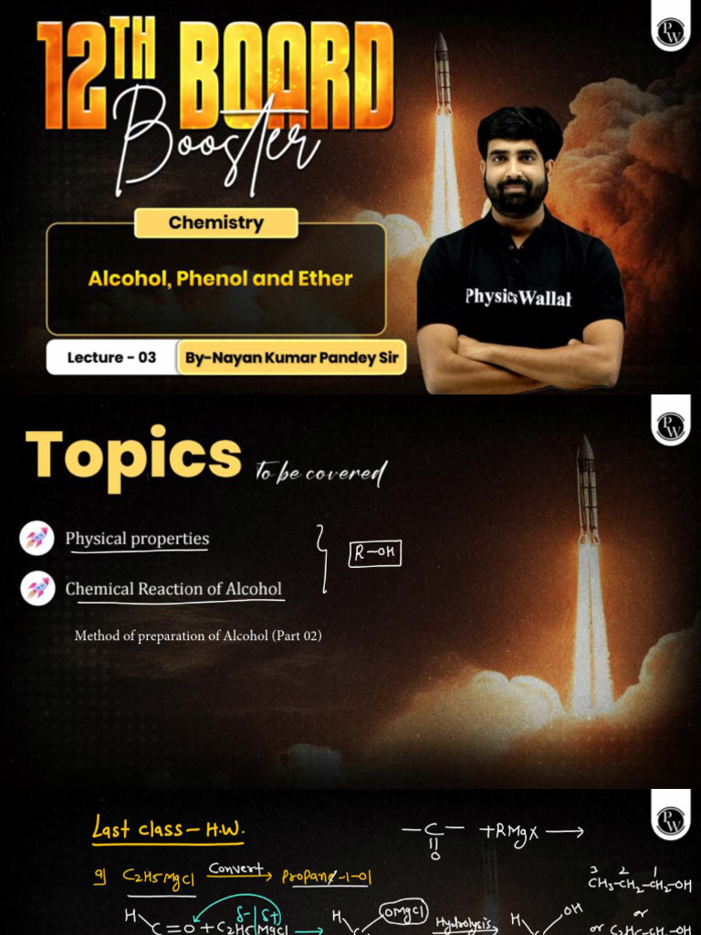 Alcohol, Phenol & Ethers 03 _ Class Notes __ 12th Board Booster 2025 (3 ...