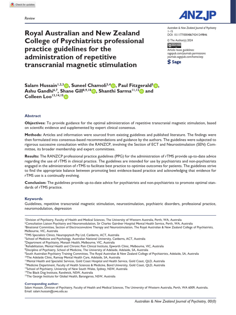 Administration of RTMS 2024 | PDF | Major Depressive Disorder ...