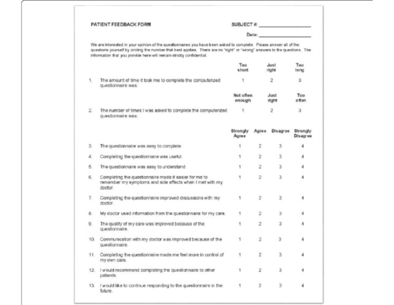 Patient-Feedback-Form-Developed-by-Ethan-Basch-Adapted-by-Claire-Snyder ...