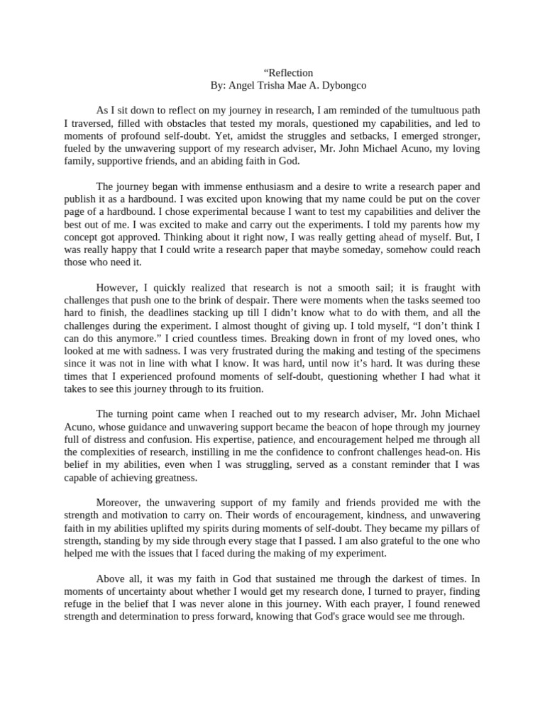 Reflection | PDF | Faith