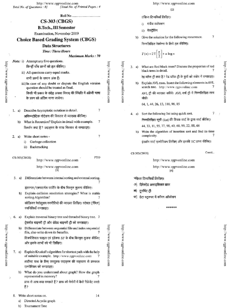 Cs 303 Data Structures Nov 2019 | PDF
