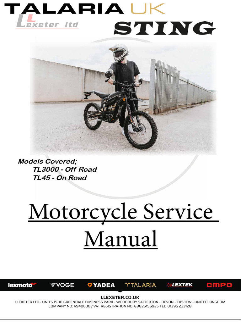 Talaria Sting-R MX4 TL45 L1E | PDF | Screw | Brake