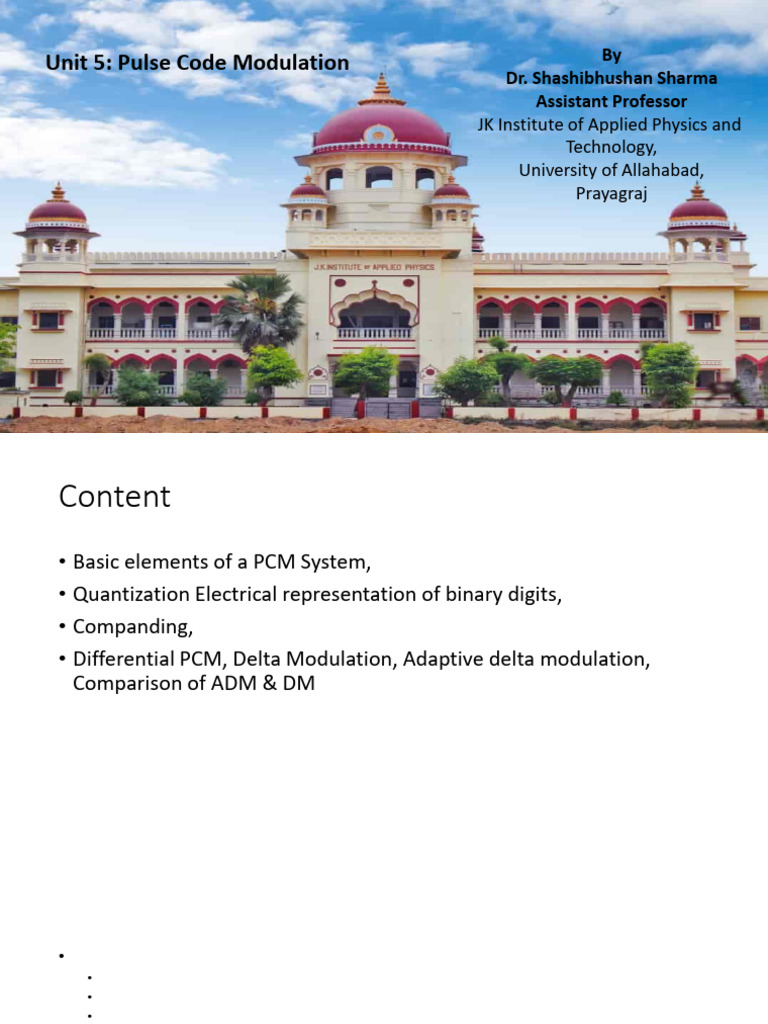 Unit 5 Shashi | PDF | Sampling (Signal Processing) | Signal To Noise Ratio