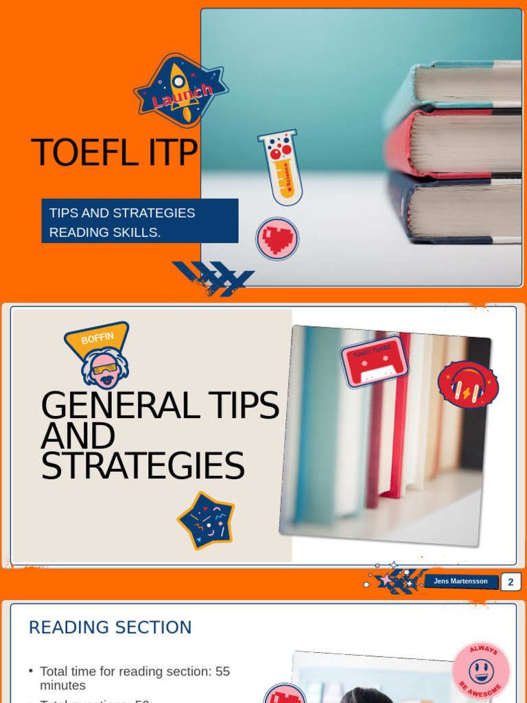 TOEFL ITP Reading Strategies Guide | PDF | Learning | Reading (Process)