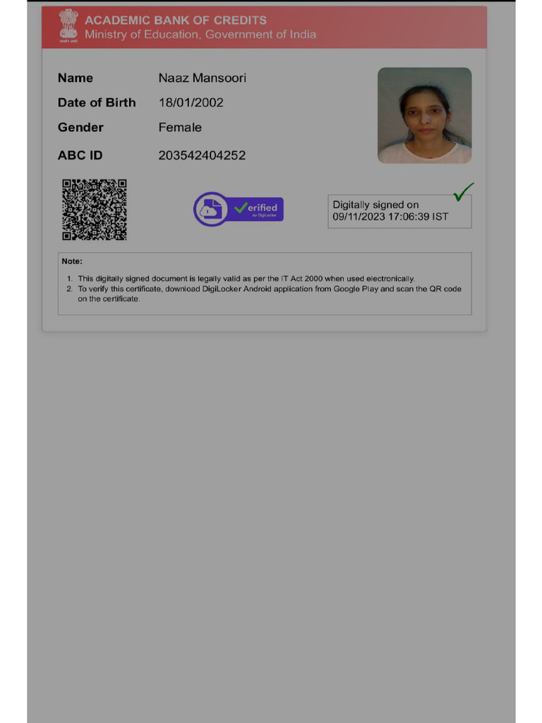 Digi locker id | PDF