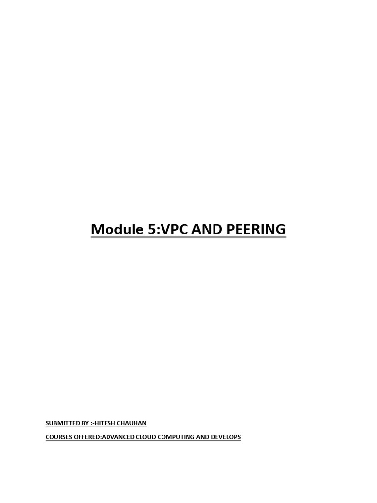 Module 5 VPC and Peering Assignment | PDF | Internet | Wide Area Network