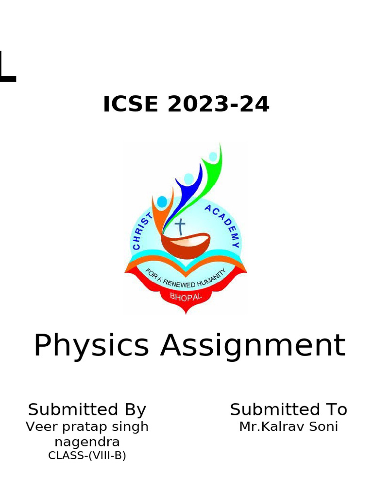 Physics Assignemnt Cover Page | PDF