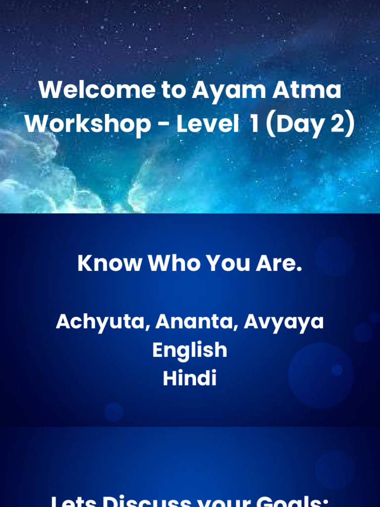 Ayam Atma Workshop Level 1 - Day 2 | PDF