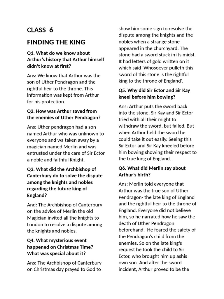 Finding the King | PDF | Merlin
