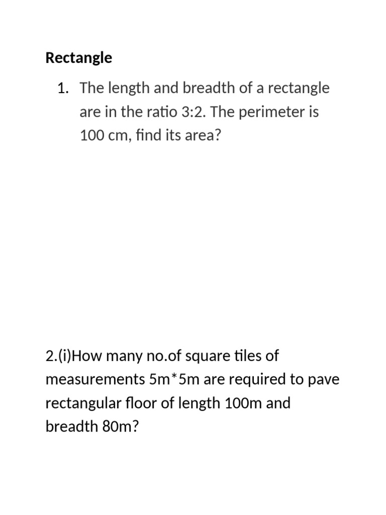 Mensuration 2D Problems | PDF