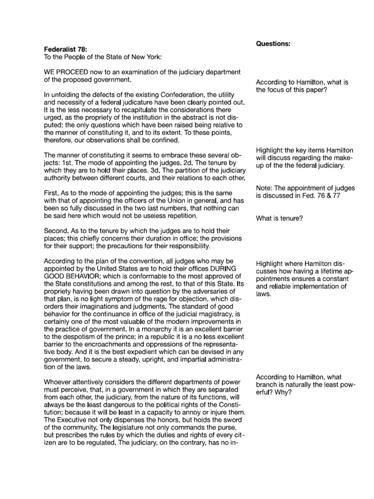 Federalist 78 | PDF