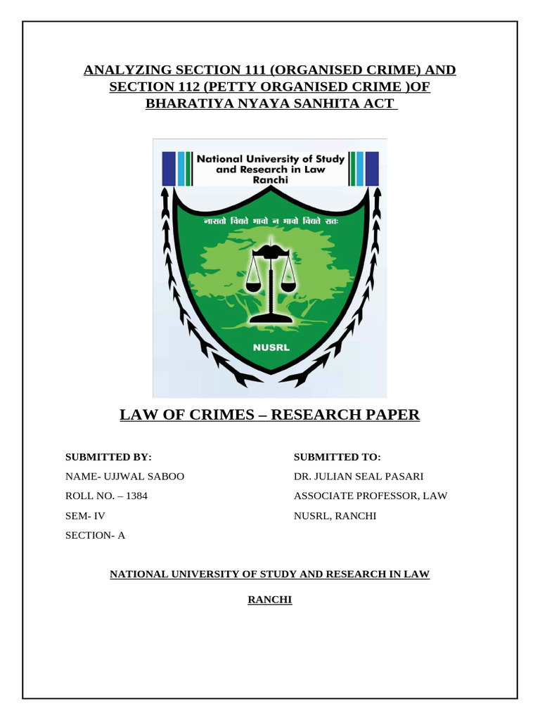 IPC Research Project | PDF | Organized Crime | Crimes