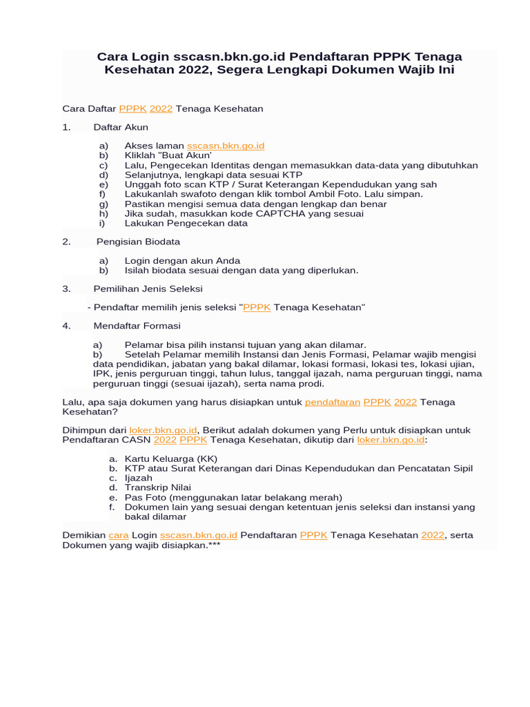 Cara Login sscasn | PDF