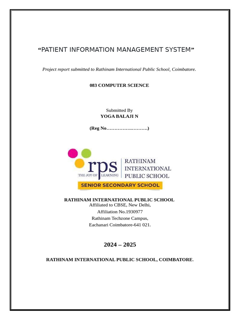 Patient Information Management System2.1 | PDF | My Sql | Databases